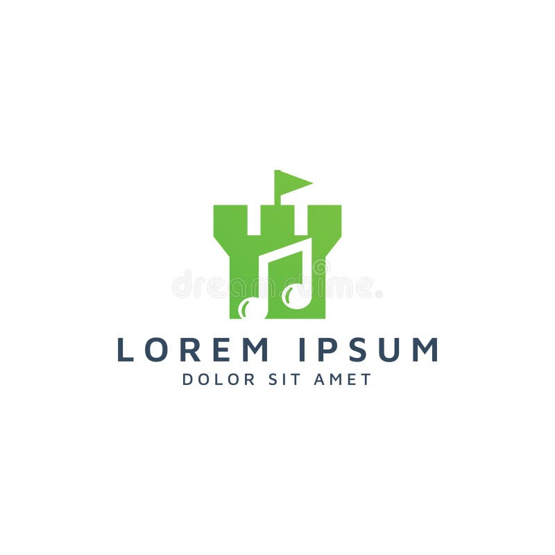 Castle and Music Negative Space Logo Design Stock Vector - Illustration ...