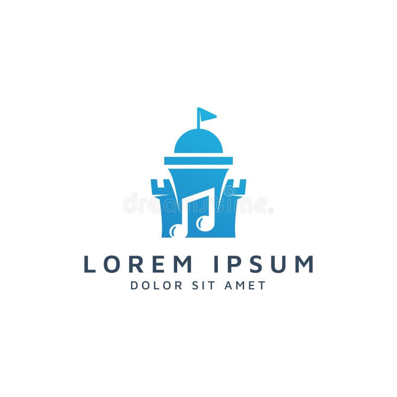 Castle and Music Negative Space Logo Design Stock Vector - Illustration ...