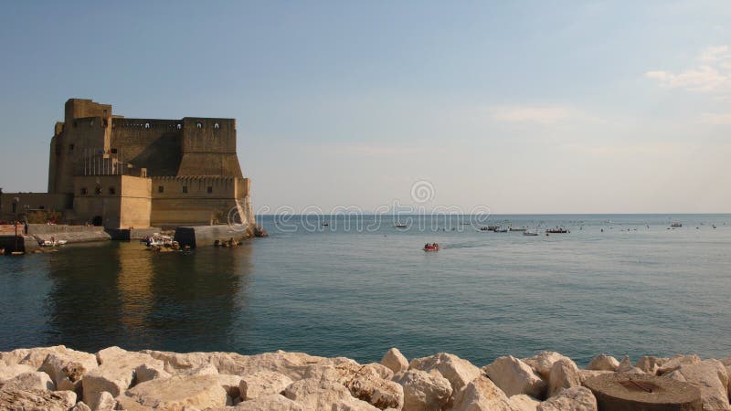 Castle On The Sea In Naples Stock Image - Image of fortress, napoli ...
