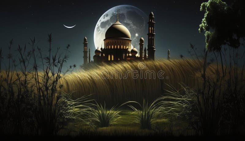 Castle in the Night Castle in the Woods Stock Illustration ...