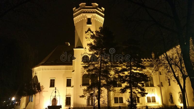 Castle by night stock photo. Image of castle, medieval - 124897918