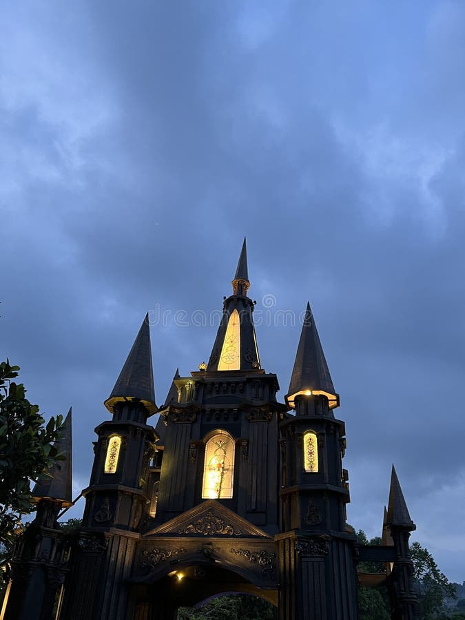 Castle at night stock image. Image of bandung, castle - 261938073
