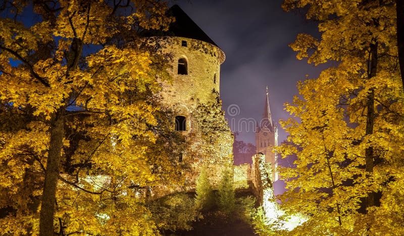 Castle at night stock image. Image of medieval, night - 35131201