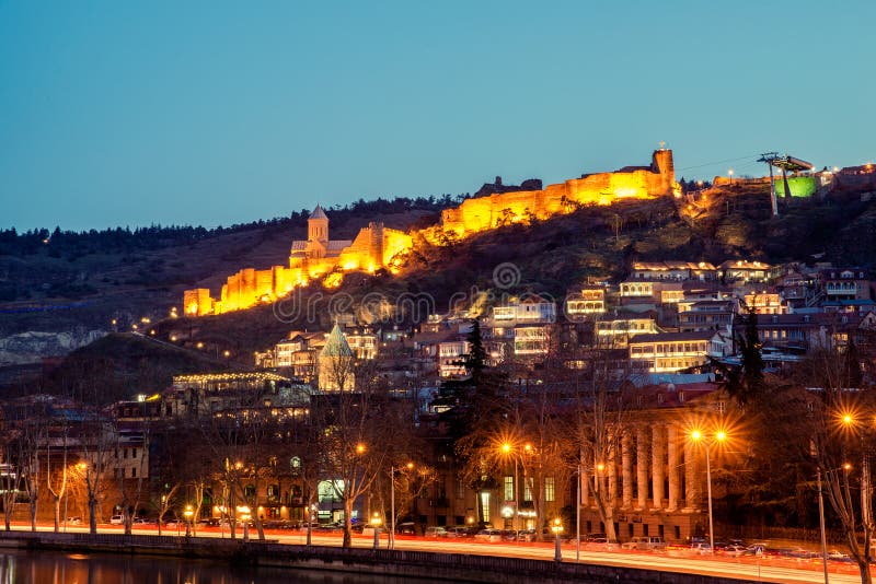 Night Tbilisi stock image. Image of tbilisi, capital - 35659805