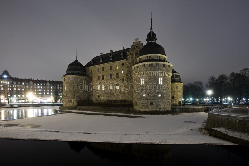 Castle at night time stock image. Image of moat, military - 11674171