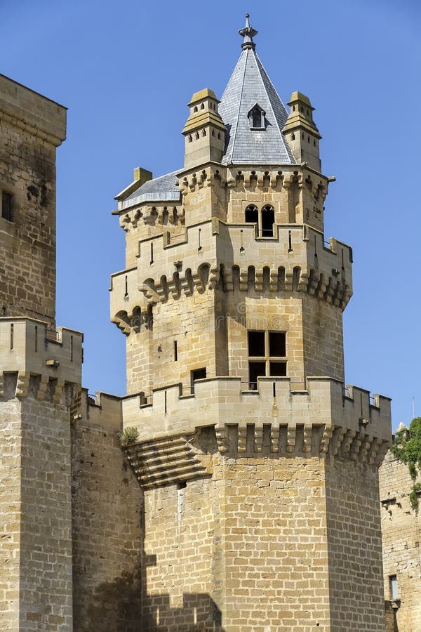 Castle of Olite, Navarra, Spain Stock Image - Image of defensive ...