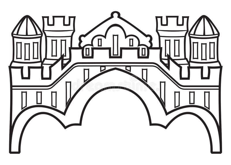 Castle outline stock vector. Illustration of symbol - 216930847