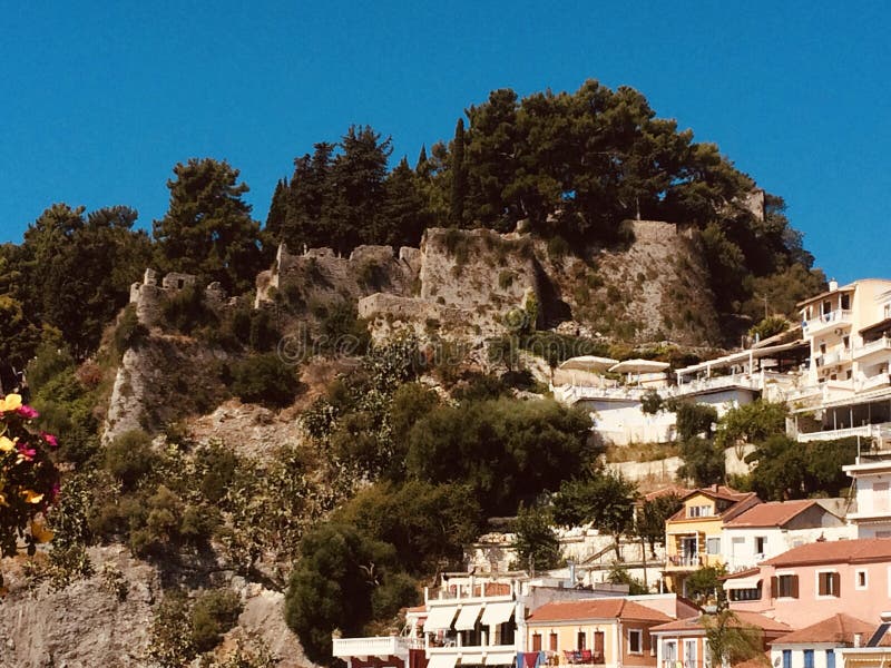 Castle of PÃ¡rga stock image. Image of hill, paiexcl - 201447249