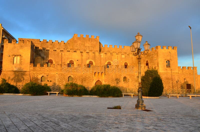 Castle of Partanna, Sicily stock image. Image of italy - 149196095