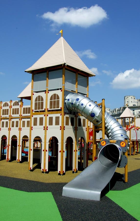 Castle playground stock image. Image of modern, children - 14451311
