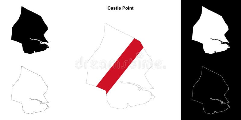 Castle Point outline map stock vector. Illustration of template - 334901385