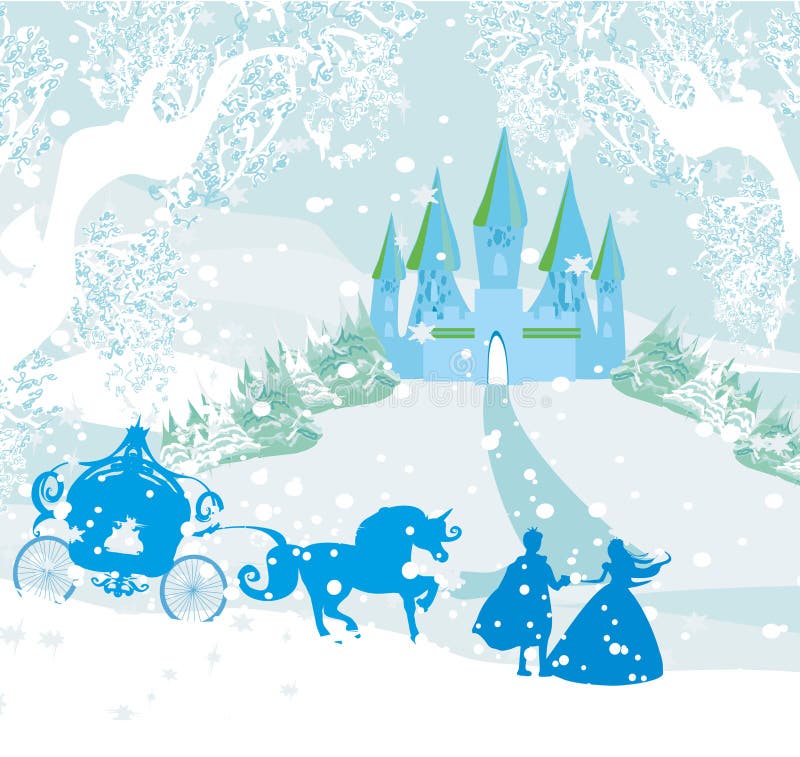 Castle and Princess with Prince Stock Vector - Illustration of prince ...