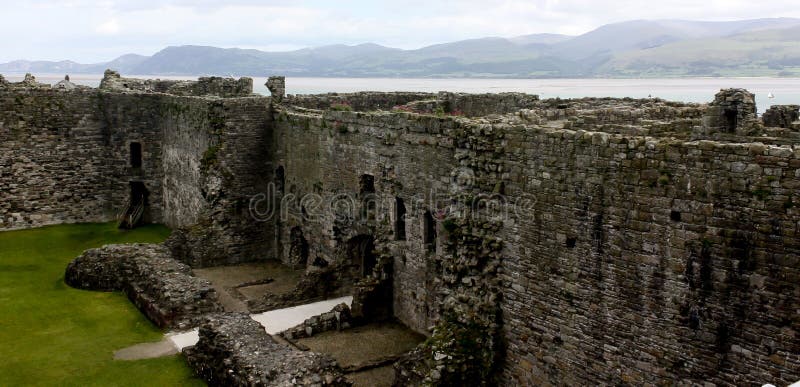 The Castle and the Ramparts Illuminated on a Winter Night Stock Photo ...