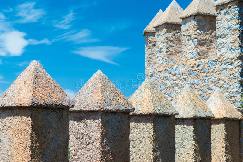 The Castle and the Ramparts Illuminated on a Winter Night Stock Photo ...
