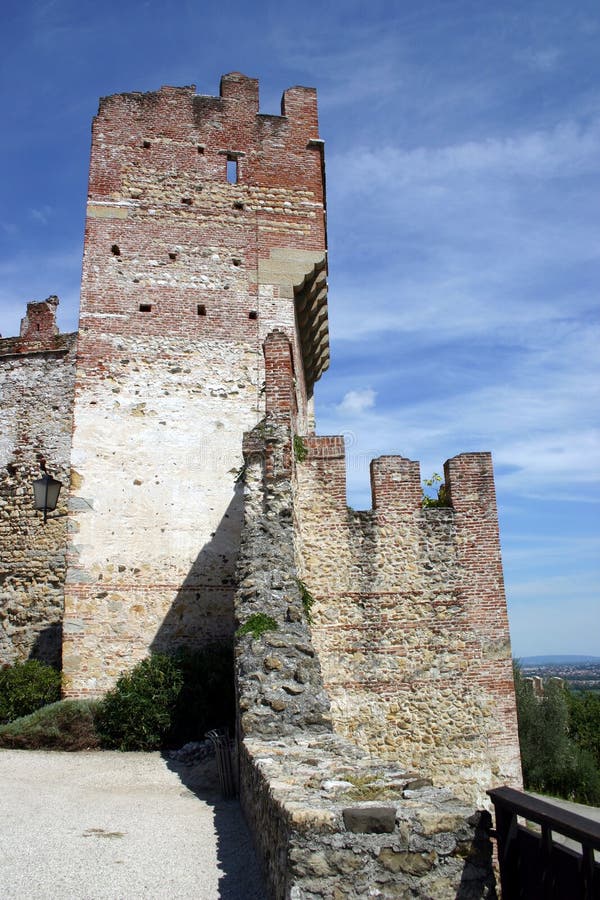 Castle Ramparts in Marostica, Italy Stock Image - Image of blue, city ...