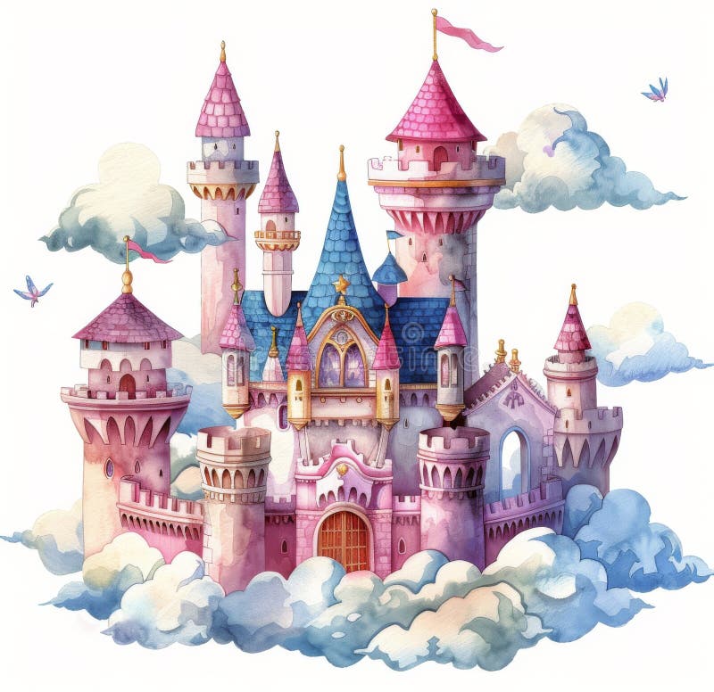 Castle Rising Above Clouds stock image. Image of lofty - 318124091