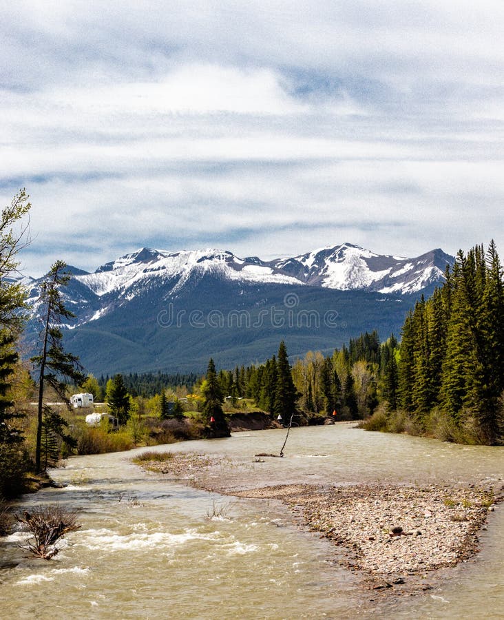 Castle River Flowing Past Camp Sites. Castle River Bridge PRA, Alberta ...