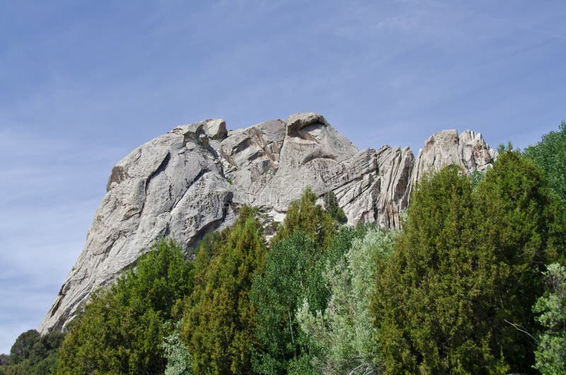 Castle Rock Above the Trees Stock Image - Image of idaho, silent: 46482899