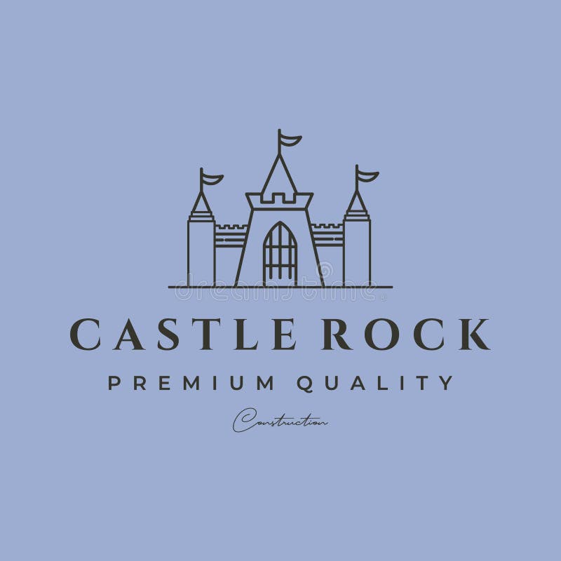 Castle Rock Line Art Logo Vector Symbol Illustration Design Stock ...