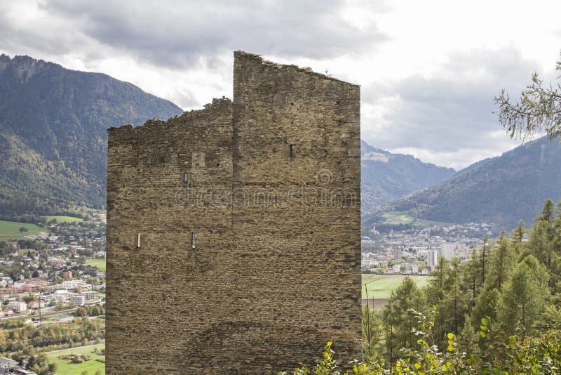 Castle ruin Haldenstein stock photo. Image of mountains - 46297334