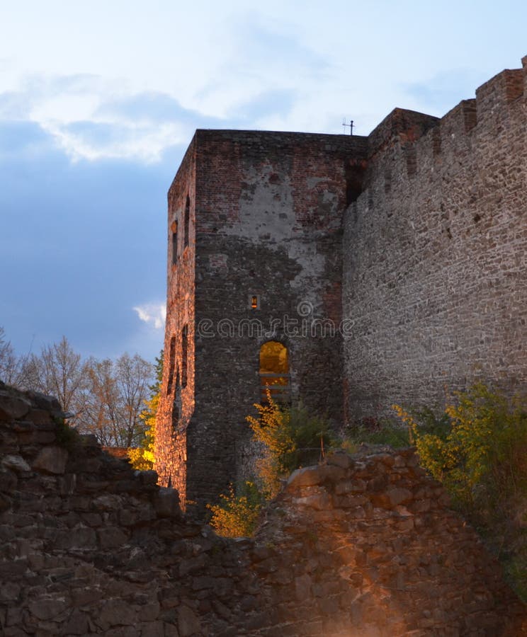 Old Ruin at Night with a Sky Full of Stars in the Desert Stock Photo ...
