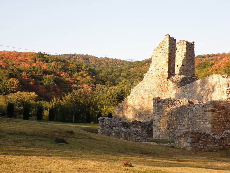 Castle Ruins at Autumn stock photo. Image of monastery - 125374052