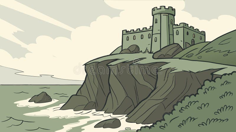 Castle Ruins on Cliff Historic Site Ancient Architecture Coastal ...