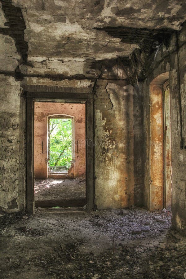 Castle in ruins stock image. Image of dirty, chair, door - 68698083