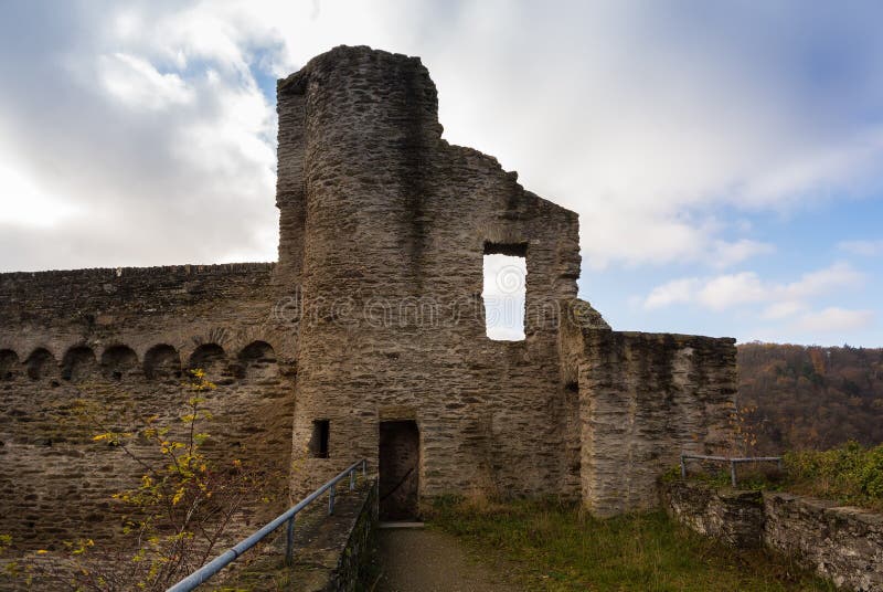 Castle Ruins in Winter stock image. Image of walls, building - 91547939