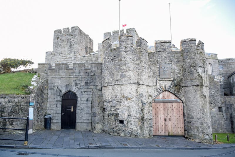 The Castle Rushen in Castletown in the Isle of Man Editorial ...