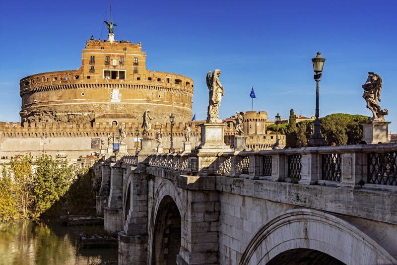 Castle of Saint Angel in Rome Stock Image - Image of medieval, rome ...
