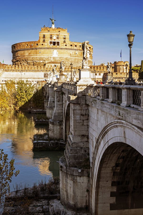 Castle of Saint Angel in Rome Stock Image - Image of building ...
