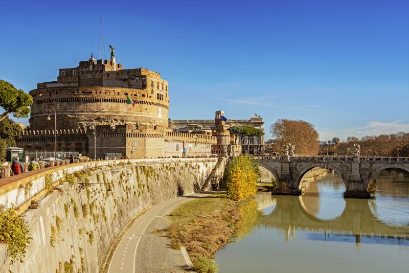 Castle of Saint Angel in Rome Stock Image - Image of famous, rome ...