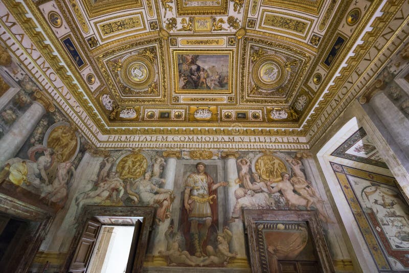 Castle Saint Angelo. Detail of Hall. Interior View. Rome. Italy ...