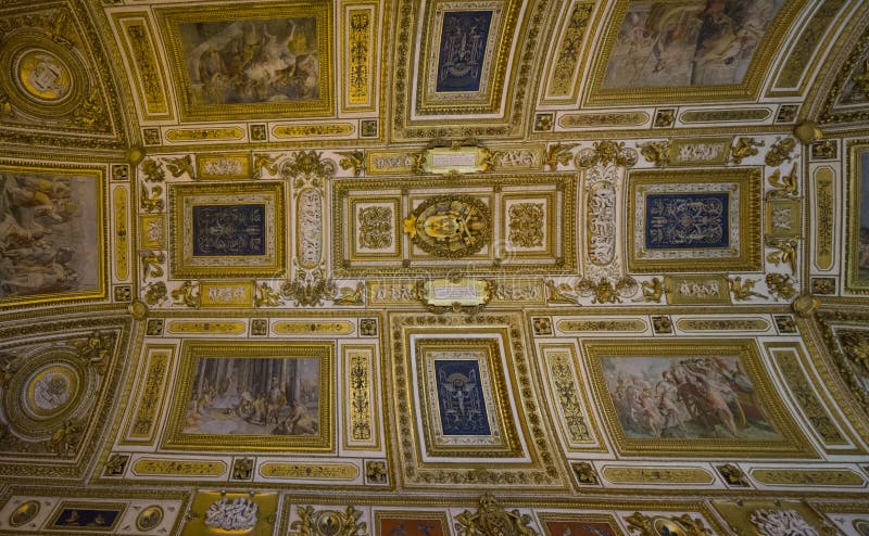 Castle Saint Angelo. Detail of Hall. Interior View. Rome. Italy ...