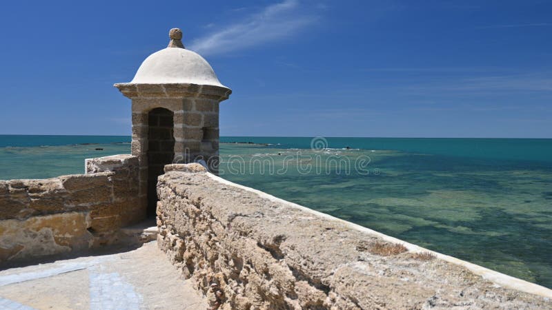 The Castle of San Sebastian - Cadiz Stock Image - Image of shore, cadiz ...