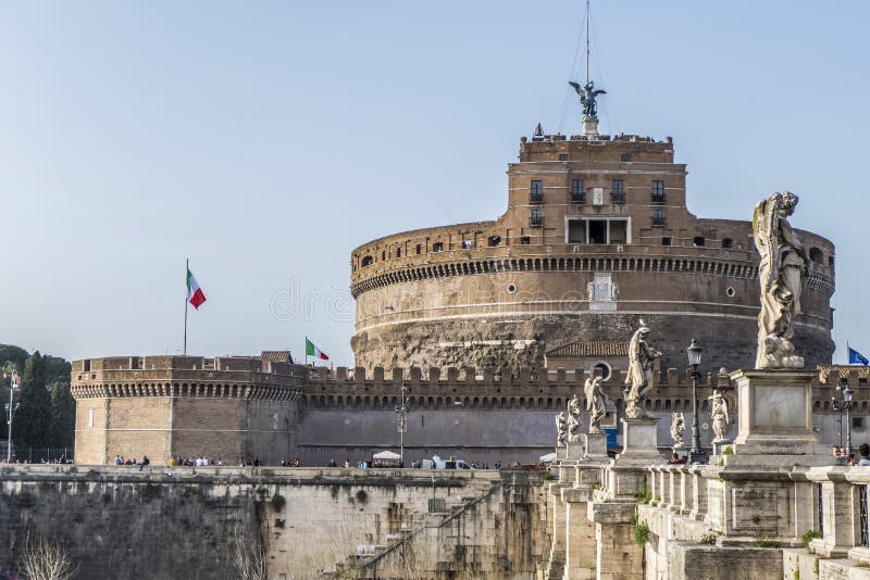 Castle Sant`Angelo in Rome editorial stock image. Image of building ...