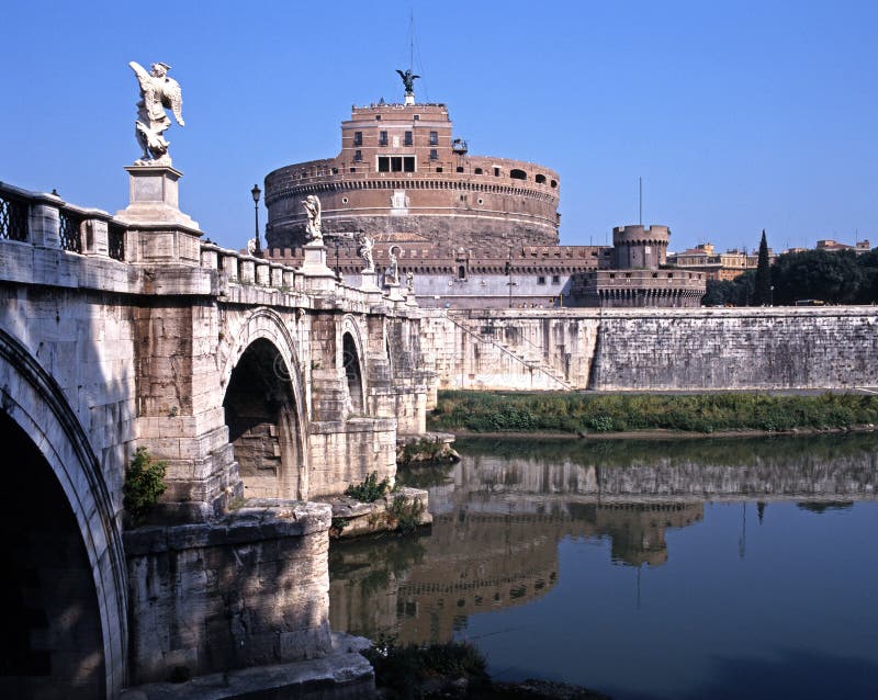 Castle Sant Angelo, Rome, Italy. Stock Image - Image of cities, hadrian ...
