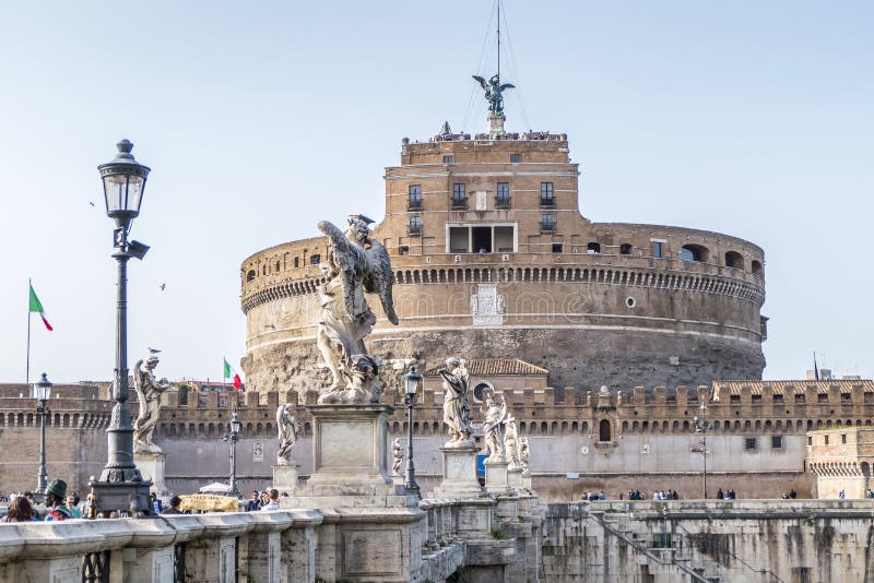 Castle Sant`Angelo in Rome editorial stock photo. Image of museum ...
