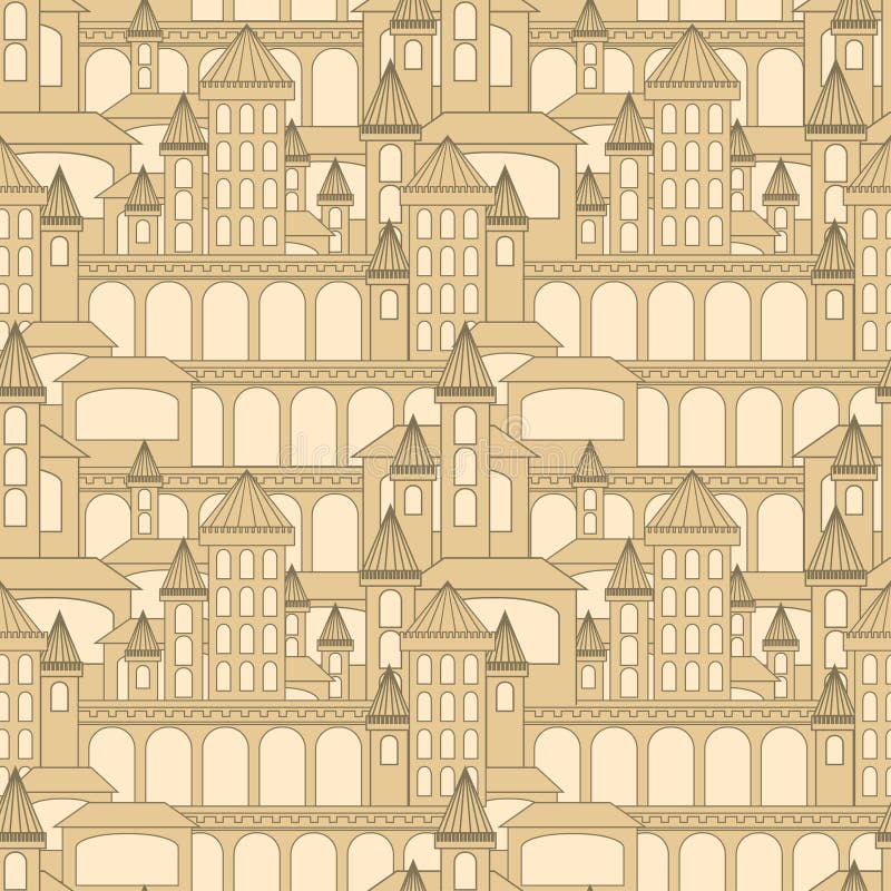 Castle seamless pattern. stock vector. Illustration of renaissance ...