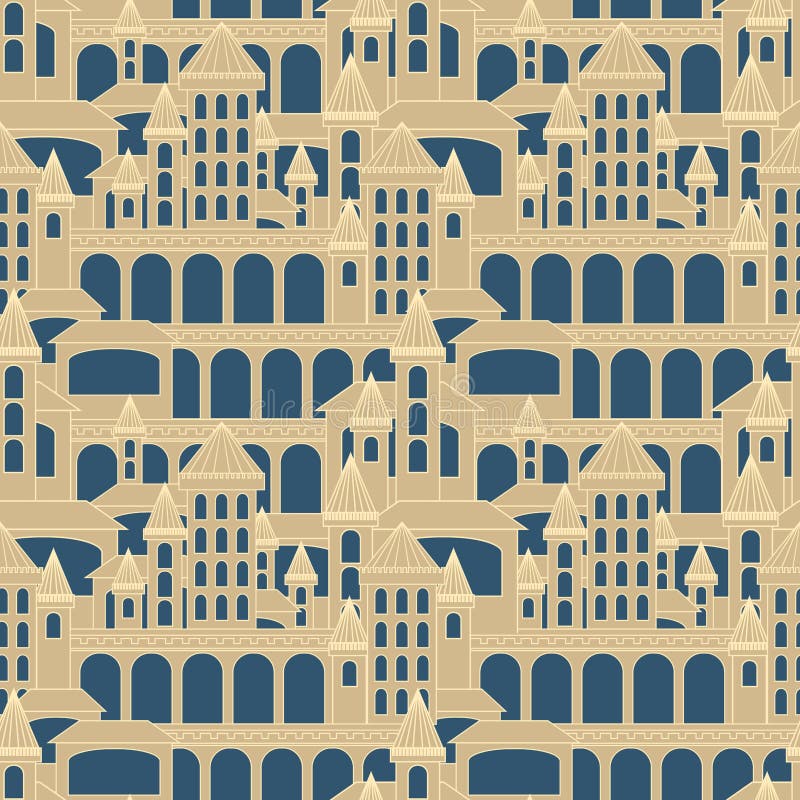 Castle seamless pattern. stock vector. Illustration of renaissance ...