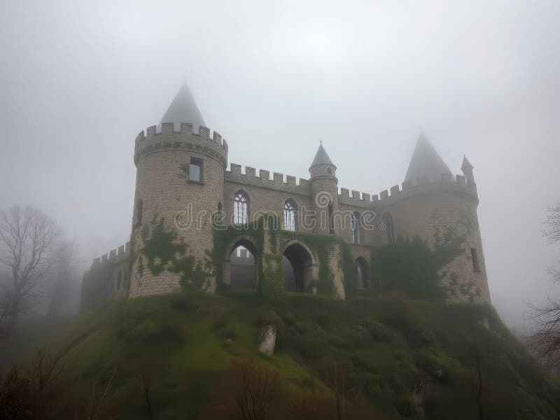 A Castle of Shadows and Secrets Stock Illustration - Illustration of ...