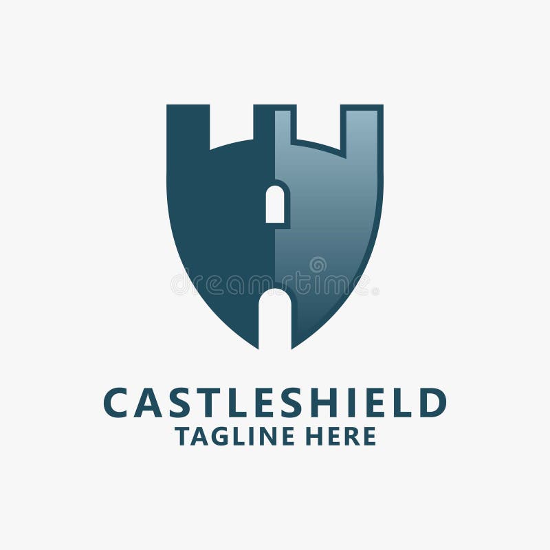 Castle shield logo design stock vector. Illustration of logo - 237706181