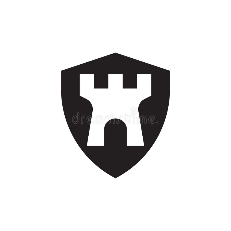 Castle Shield Logo. Castle Shield Icon Stock Vector - Illustration of ...