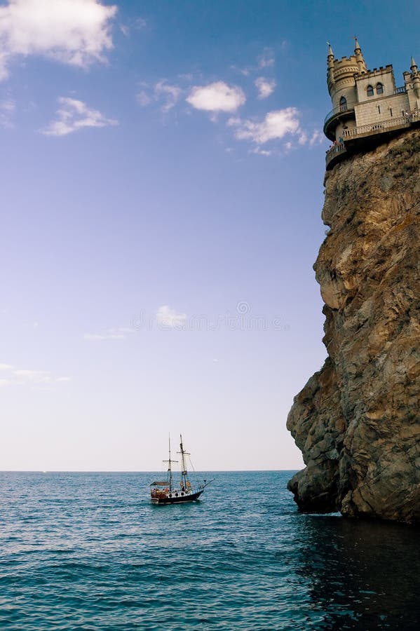 Castle and ship stock image. Image of german, cliff, activity - 10674031
