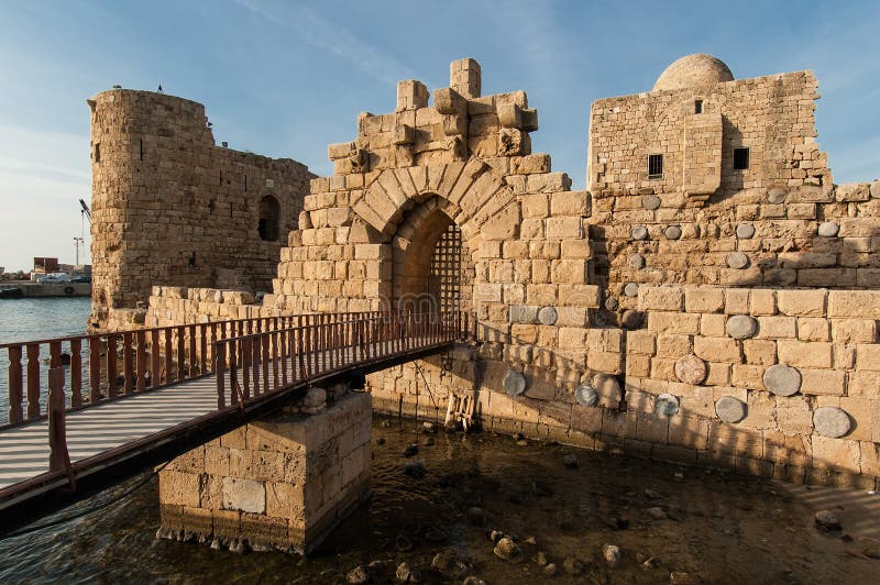 Crusader Sea Castle, Sidon (Lebanon) Stock Photo - Image of archeology ...