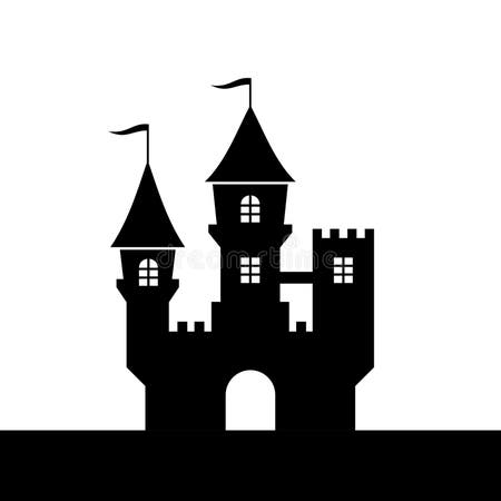 Castle Silhouette Icon on White Background. Vector Stock Vector ...