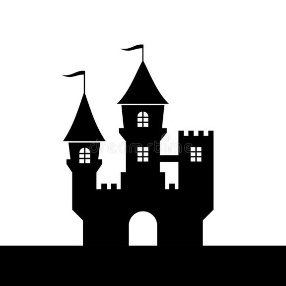 Castle Silhouette Icon on White Background. Vector Stock Vector ...