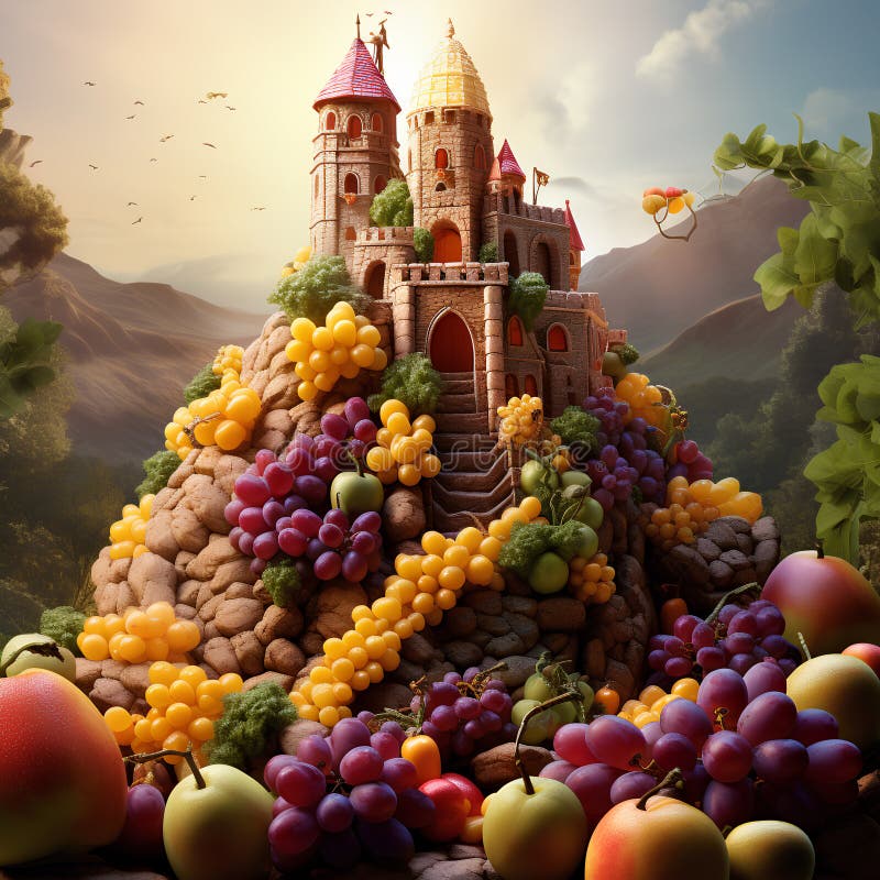A Castle Somewhere in the Fruity World Ai Generated Stock Illustration ...