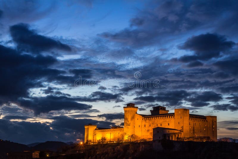 Albornoz Rocca of Spoleto Under the Snow Stock Image - Image of ...